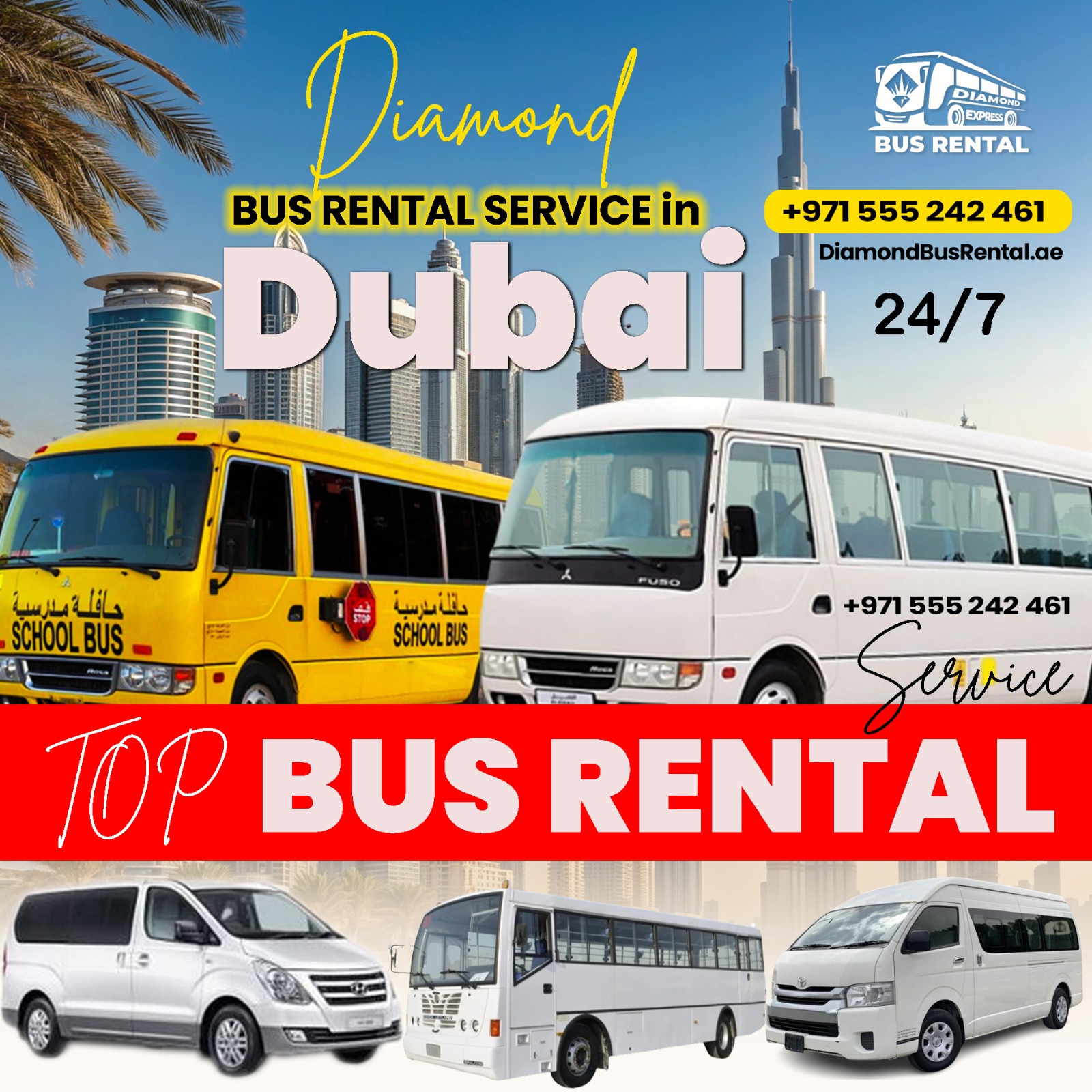 14 SEATER MINI BUS - DIAMOND BUS RENTAL DUBAI